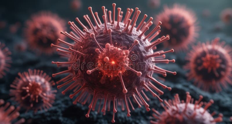 Viral Outbreak - a Microscopic View of a Pandemic Threat Stock ...