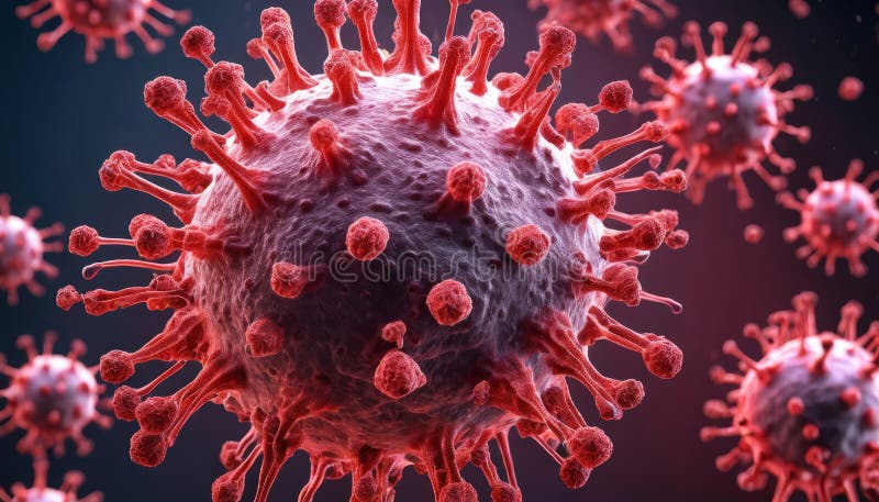 Viral Outbreak - a Microscopic View of a Virus in Action Stock ...