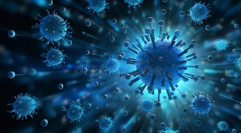 Viral Particle Microscopic Simulation Stock Illustration - Illustration ...