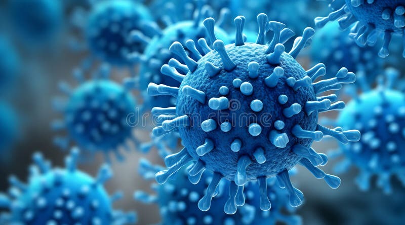 Viral Particle Microscopic Simulation Stock Illustration - Illustration ...