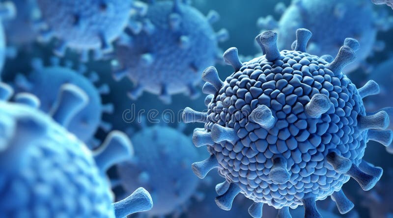 Viral Particle Microscopic Simulation Stock Illustration - Illustration ...