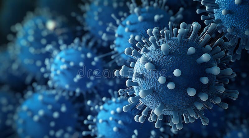 Viral Particle Microscopic Simulation Stock Illustration - Illustration ...