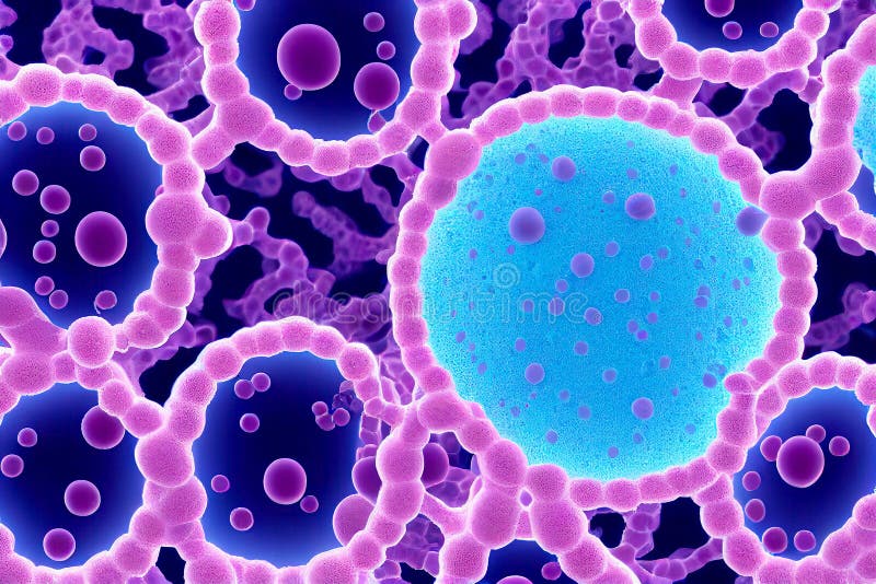 Viral Particles Budding Away from an Infected Cell Stock Illustration ...