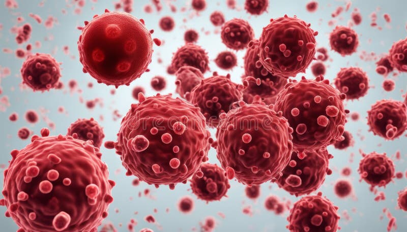 Viral Particles in a Microscopic View, Illustrating the Spread of an ...