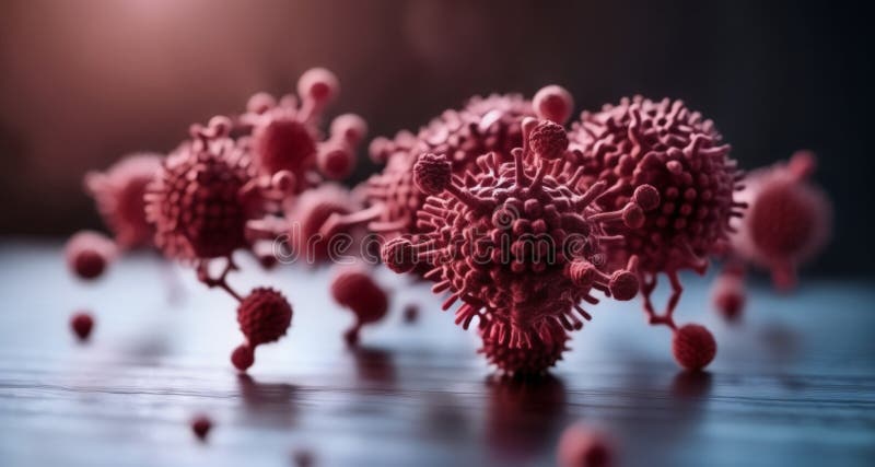 Viral Particles in Motion, Captured in a Dynamic 3D Rendering Stock ...