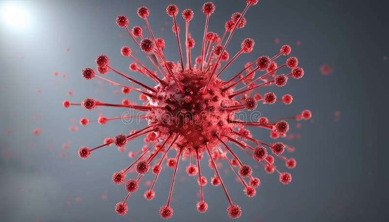 Viral Spread in Motion - a 3D Rendering of a Virus Particle Stock ...
