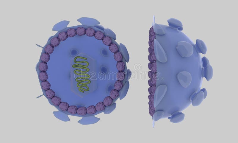 Viral Tissue Virus Microscopic, 3d Stock Illustration - Illustration of ...