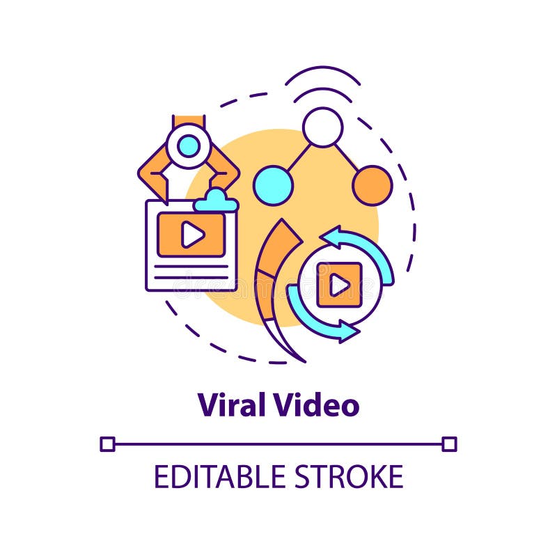 Viral video concept icon stock vector. Illustration of linear - 222178990