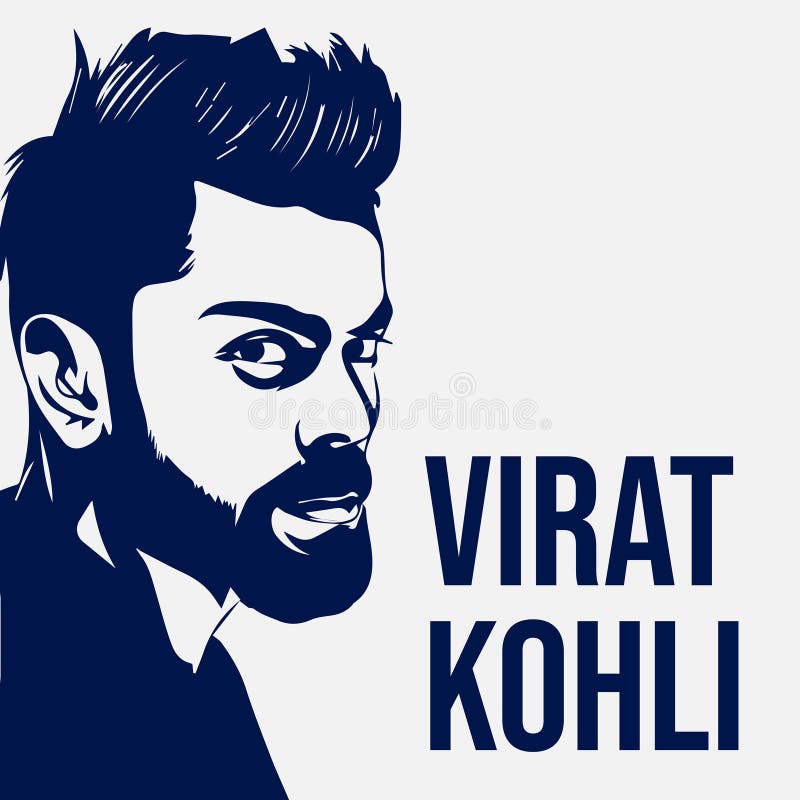Virat kohli face vector stock illustration. Illustration of ...