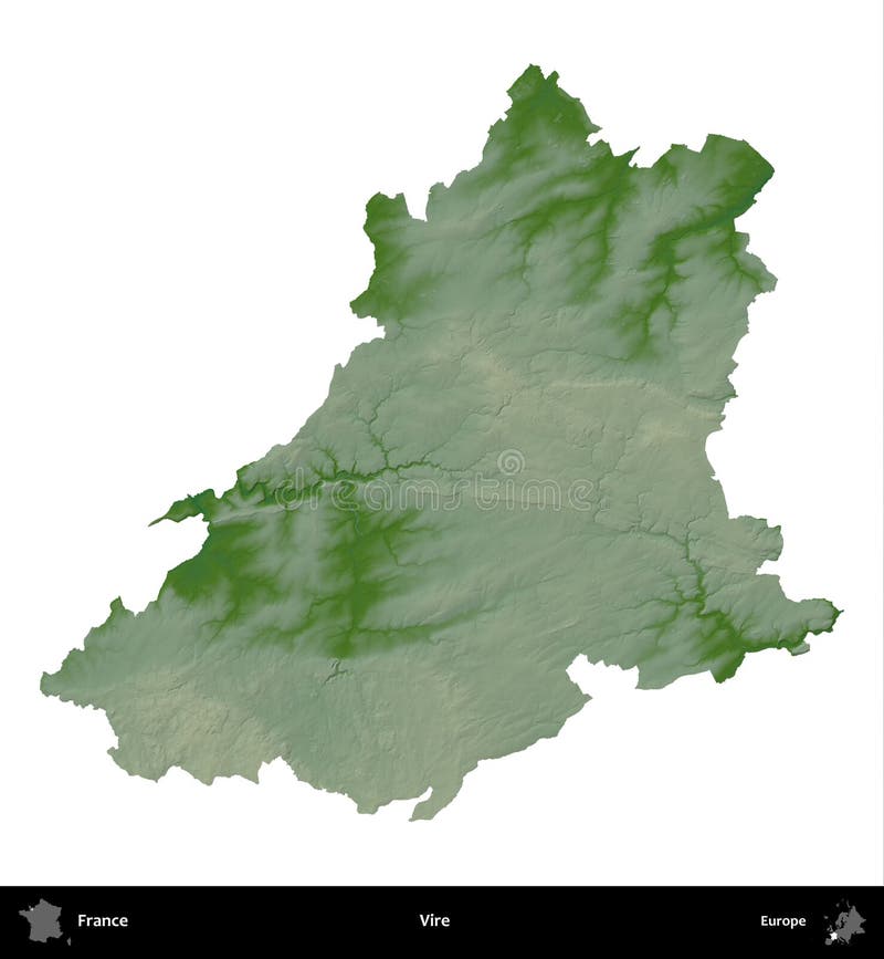 Vire, France, Isolated on White. Physical Stock Illustration ...