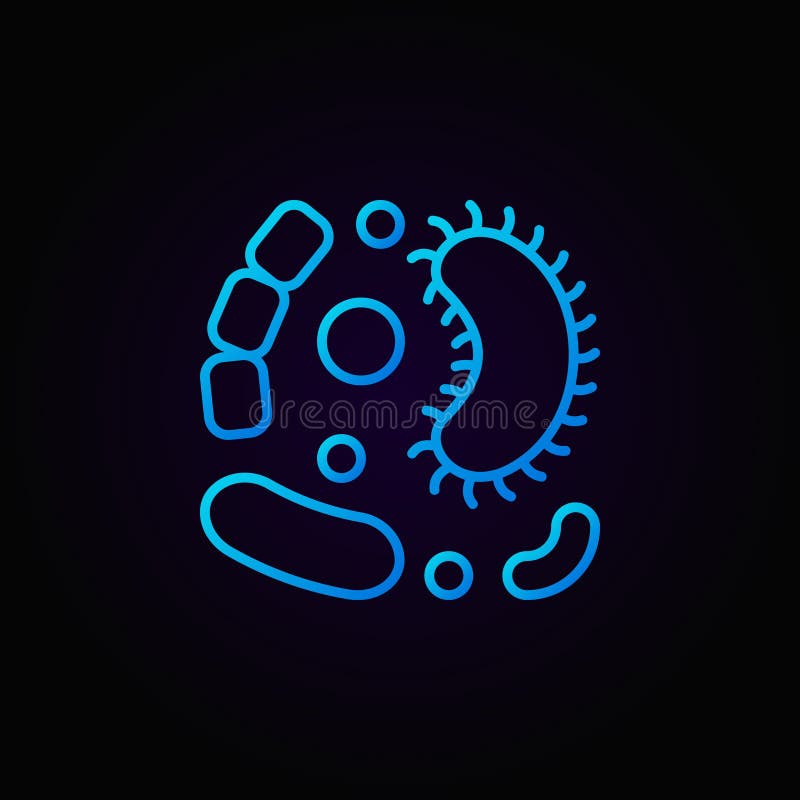Viren Vector Blaue Linie Ikone Auf Dunklem Hintergrund Vektor Abbildung ...