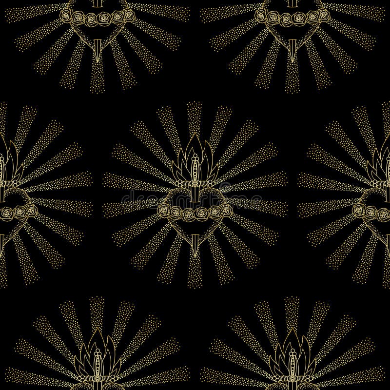 Virgen Inmaculada Mary Seamless Pattern Del Corazón Ilustración del ...
