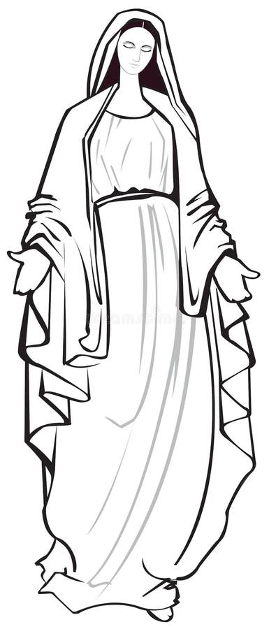 Virgen Maria ilustración del vector. Ilustración de santo - 54635137