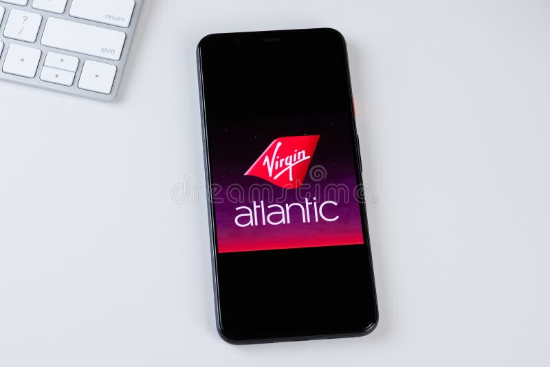 Virgin Atlantic App Logo on a Smartphone Screen. Editorial Stock Image ...