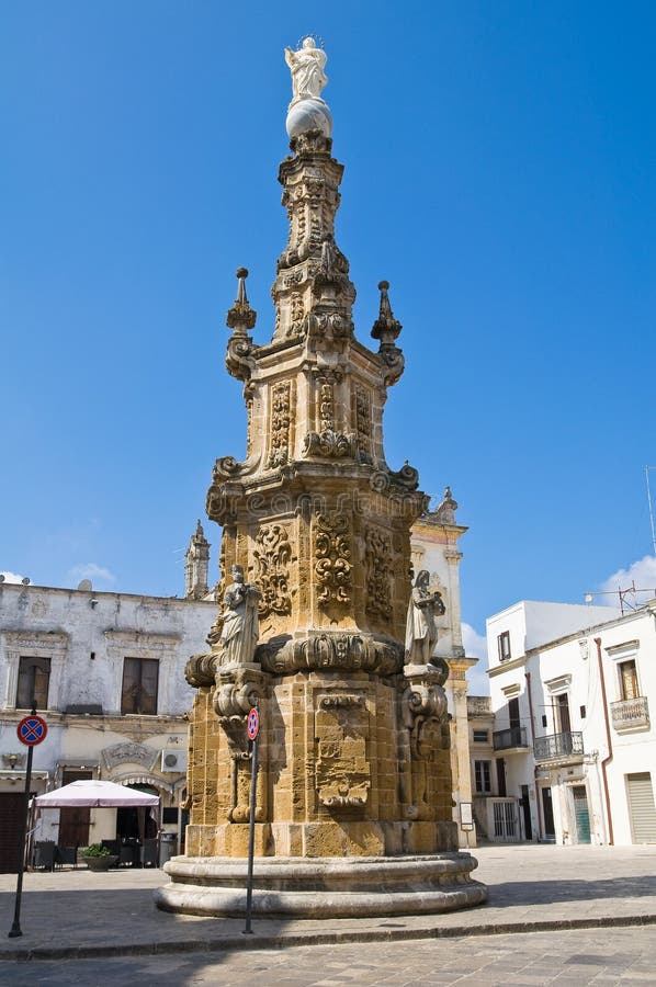 Virgin Column. Nardo. Puglia. Italy Stock Photo - Image of blue, italy ...