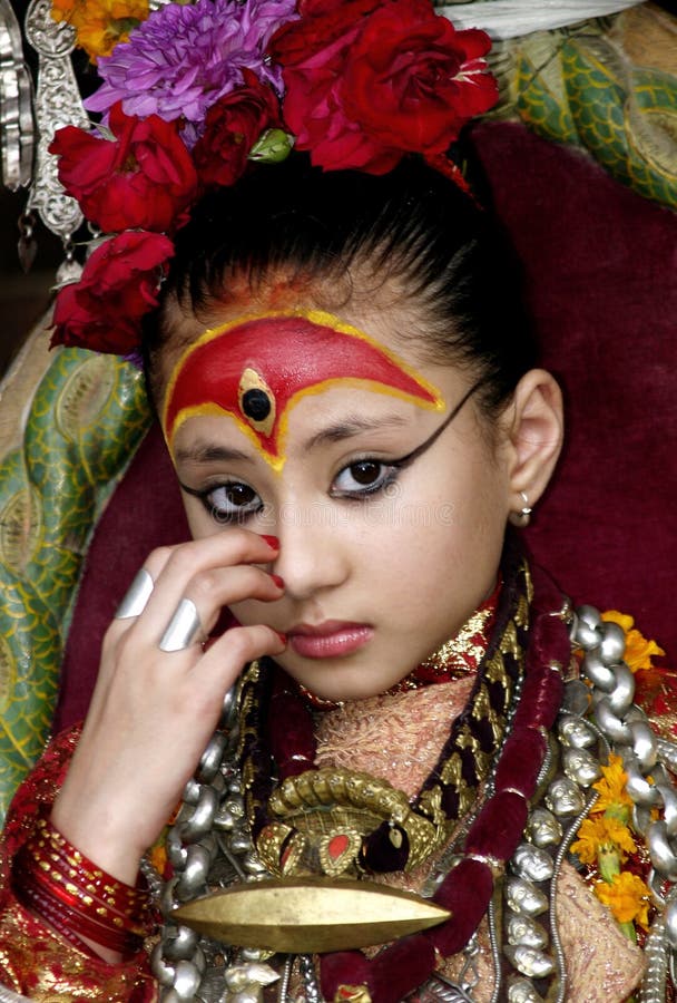Living Goddess Kumari- the Virgin God Editorial Stock Photo - Image of ...
