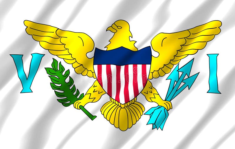 Virgin Islands Realistic Flag Illustration. Stock Illustration ...