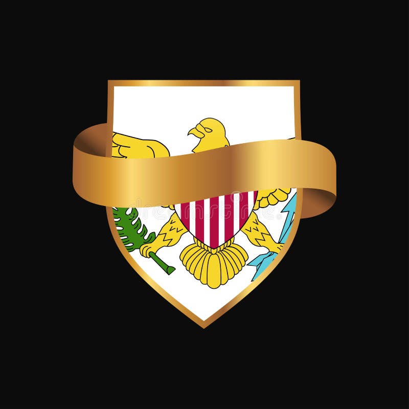 Virgin Islands US Flag Golden Badge Design Vector Stock Vector ...