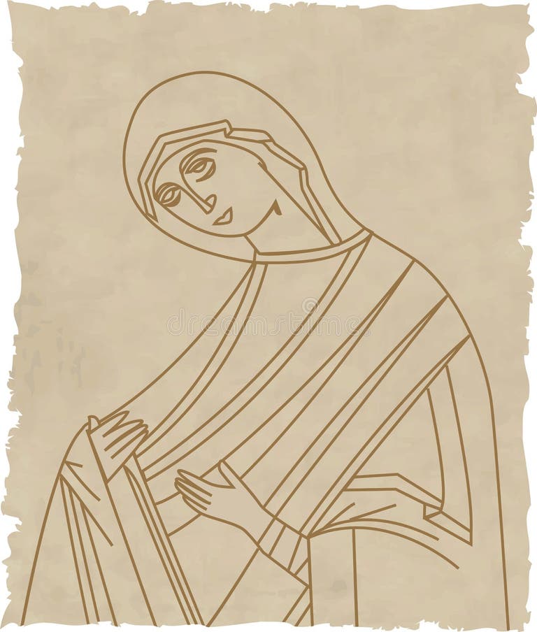 Art Line Mary Virgin Stock Illustrations – 372 Art Line Mary Virgin ...