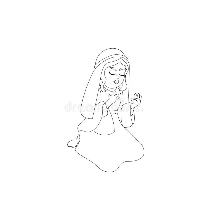 Virgin Mary Character of Nativity Vector Stock Vector - Illustration of ...