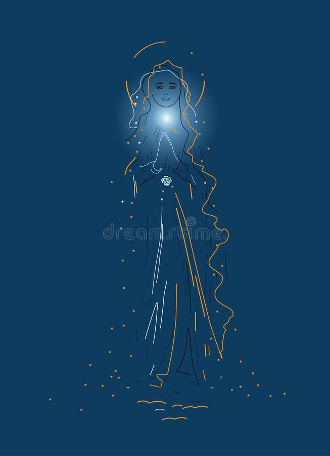 Virgin Mary Outline Stock Illustrations – 326 Virgin Mary Outline Stock ...