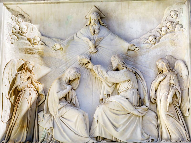 Virgin Mary Jesus Crown Statue Immaculate Conception Column Rome Stock ...