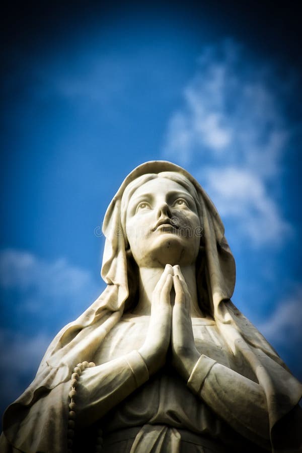 The Virgin Mary Praying stock image. Image of mary, blue - 110946849