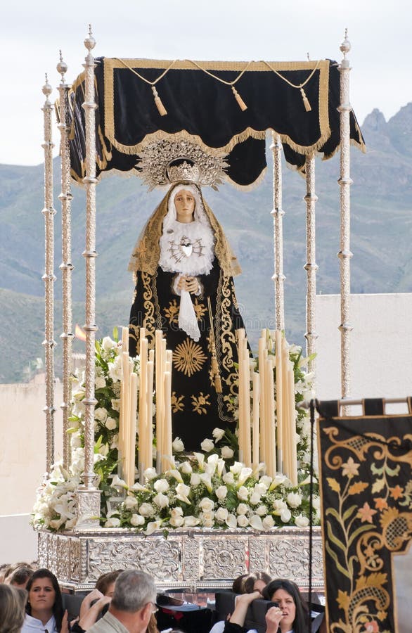 Virgin Mary Statue on a Float Editorial Photography - Image of ...
