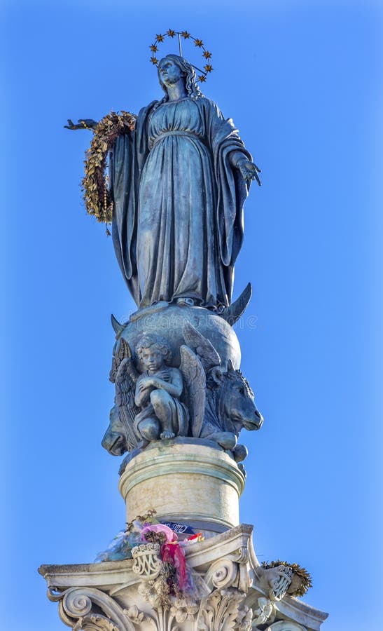 Virgin Mary Statue Immaculate Conception Column Roma Itália Foto de ...