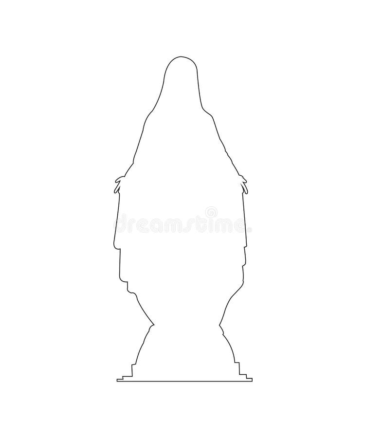 Virgin Mary Statue Stock Illustrations – 507 Virgin Mary Statue Stock ...