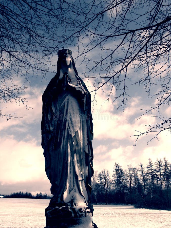 Virgin mary statue stock photo. Image of apparition, cross - 47995596