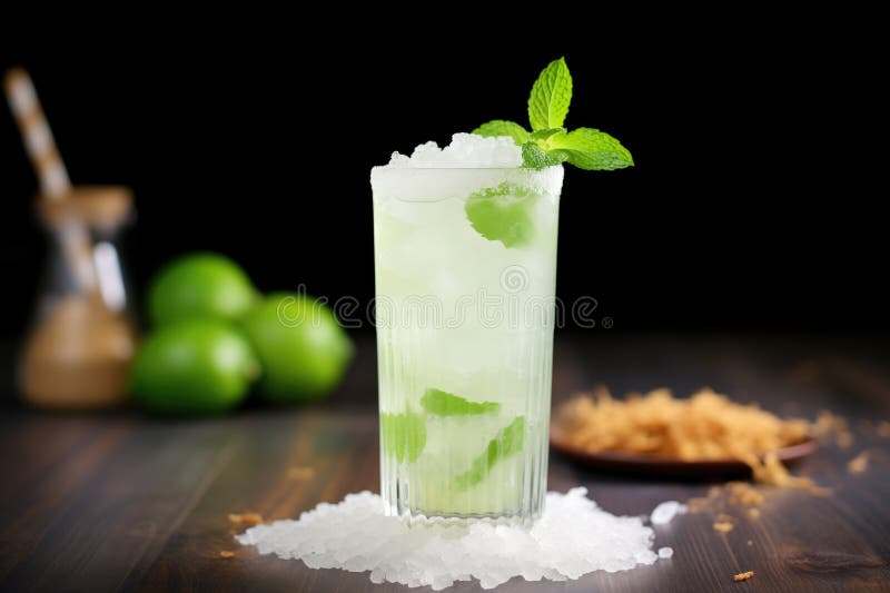 Virgin Mojito with Crushed Ice Heaped on Top Stock Image - Image of ...