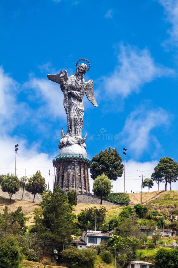 Virgin of Quito statue stock photo. Image of architecture - 131693756