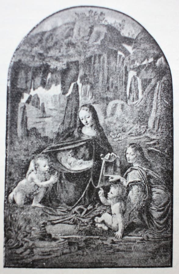 The Virgin of the Rocks by Leonardo Da Vinci in the Vintage Book ...