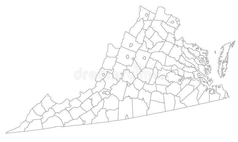 Detailed Virginia Blind Map. Stock Vector - Illustration of isolated ...