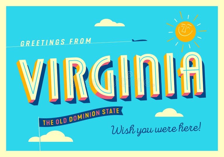 Greetings Virginia Postcard Stock Illustrations – 15 Greetings Virginia ...
