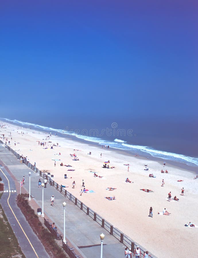Virginia Beach and Atlantic Ocean Stock Image - Image of sand, walking ...
