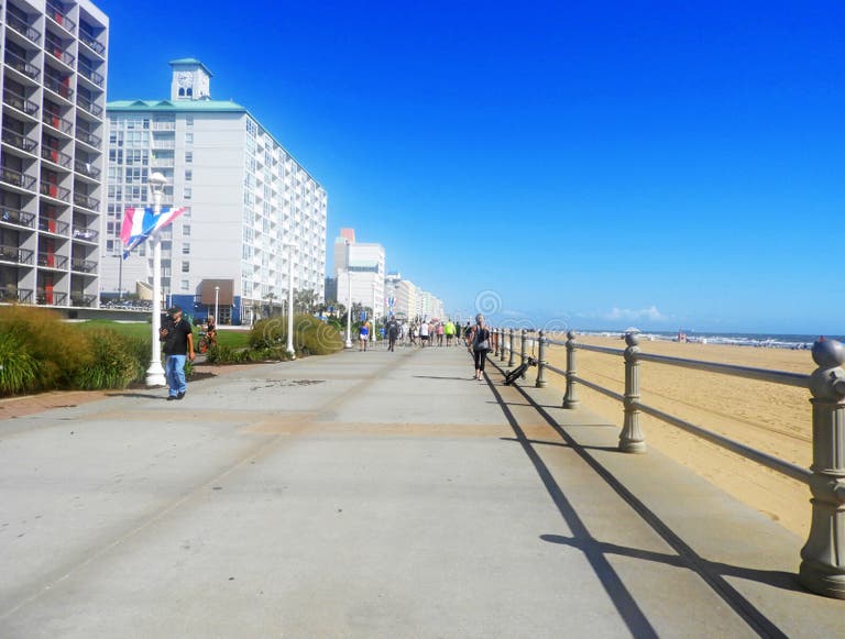 Virginia Beach Ocean Boardwalk is 28 Ft Wide and 3 Miles Long Editorial ...