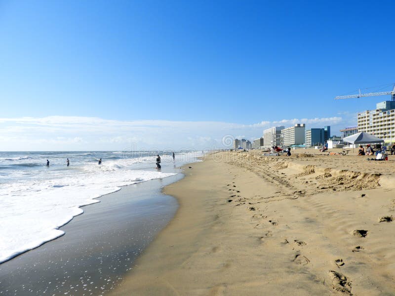 Virginia Beach during a Hot Summer Day Under Blue Sky Editorial ...
