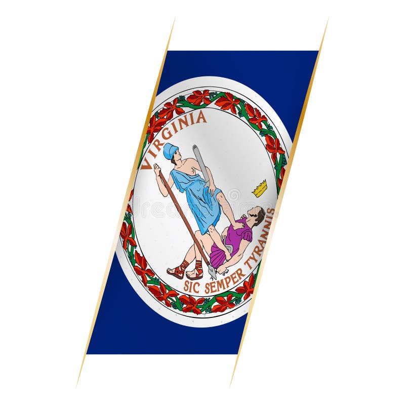Virginia Flag in the Form of a Banner with Waving Effect and Shadow ...