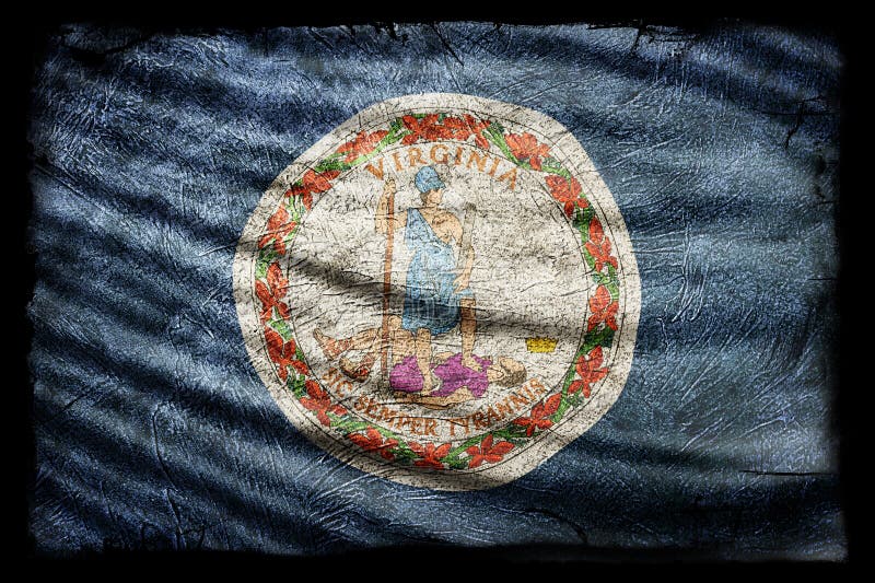 Virginia Flag, Grunge Texture Stock Illustration - Illustration of ...