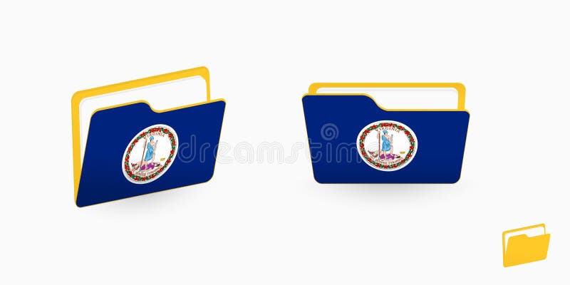 Virginia Flag on Two Type of Folder Icon Stock Illustration ...