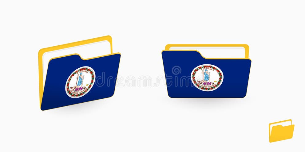 Virginia Flag on Two Type of Folder Icon Stock Illustration ...