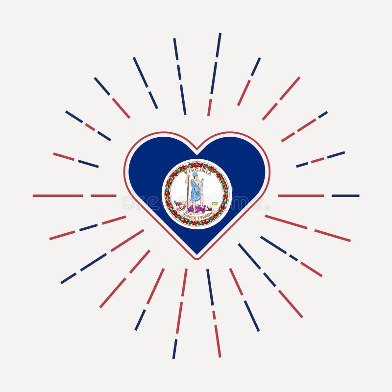 Virginia Heart with Flag of the Us State. Stock Vector - Illustration ...