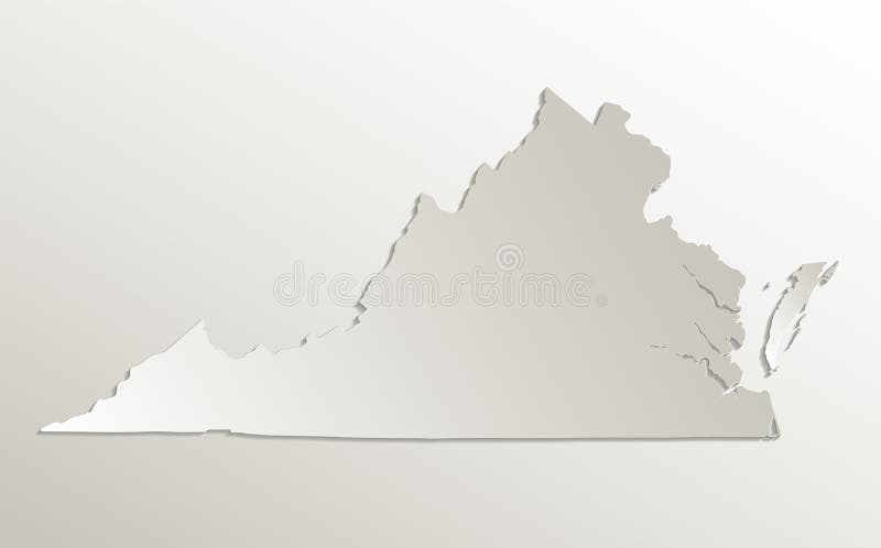 Virginia Map, Card Paper 3D Natural Blank Stock Vector - Illustration ...