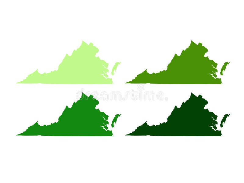 Virginia Map - Commonwealth of Virginia Stock Vector - Illustration of ...