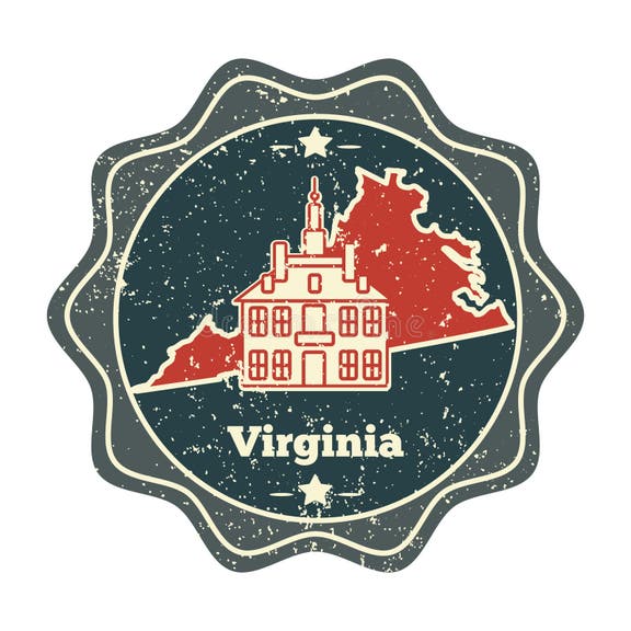 Virginia Map Label. Vector Illustration Decorative Design Stock Vector ...