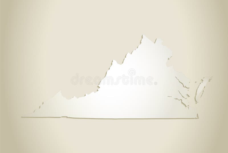 Virginia Map, Old Paper Background Blank Stock Vector - Illustration of ...