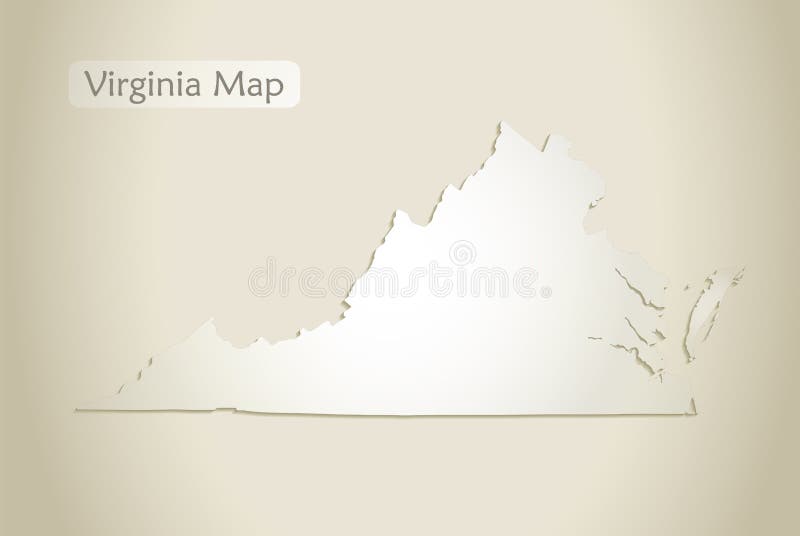 Virginia Map, Old Paper Background Blank Stock Vector - Illustration of ...