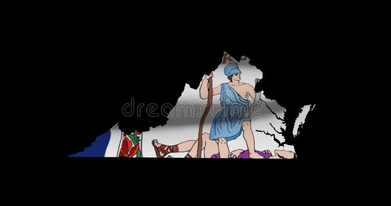 Virginia Map Outline PNG. State Flag Icon Stock Illustration ...